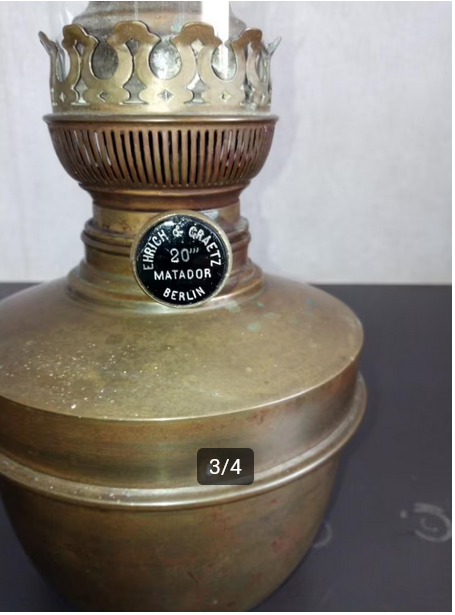 Ehrich & Graetz Matador / DHR Ideal Brenner oil lamp – Military Travel ...